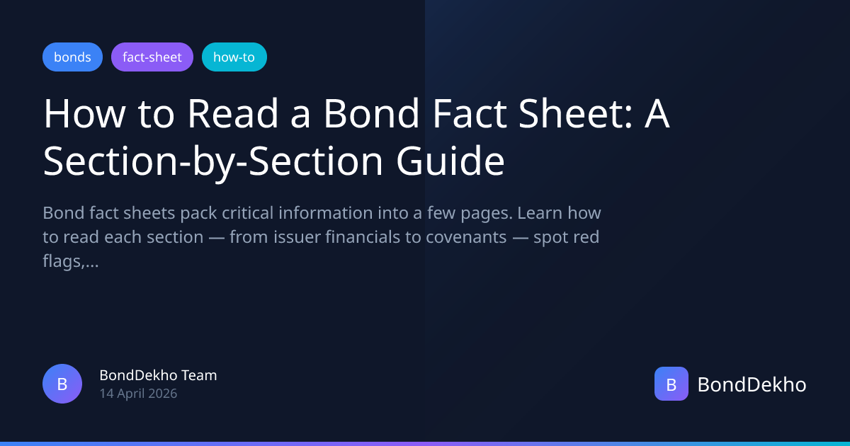 How to Read a Bond Fact Sheet: A Section-by-Section Guide | BondDekho